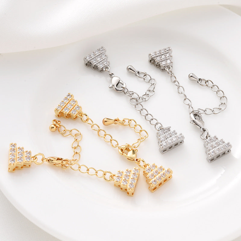 Pyramid Three Row Clasp Set with extended chain – girlglowdiy