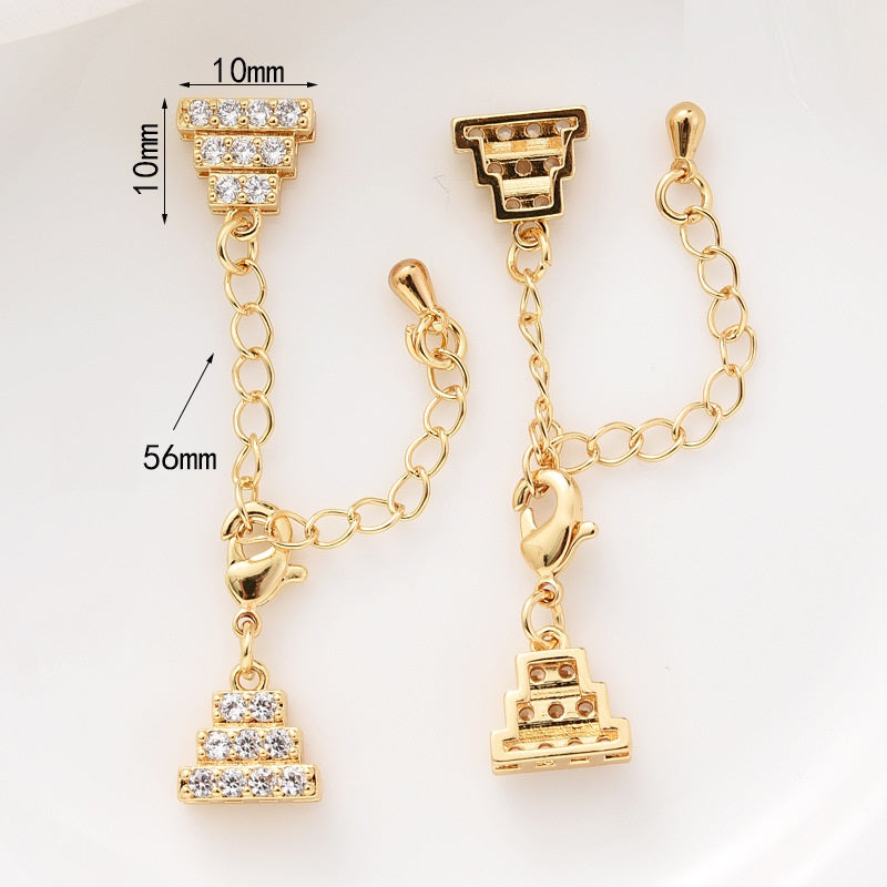 Pyramid Three Row Clasp Set with extended chain – girlglowdiy